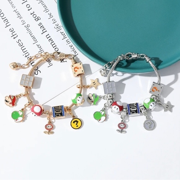 Nintendo | Jewelry | Gold Plated Super Mario Bros Nintendo Themed Charm ...